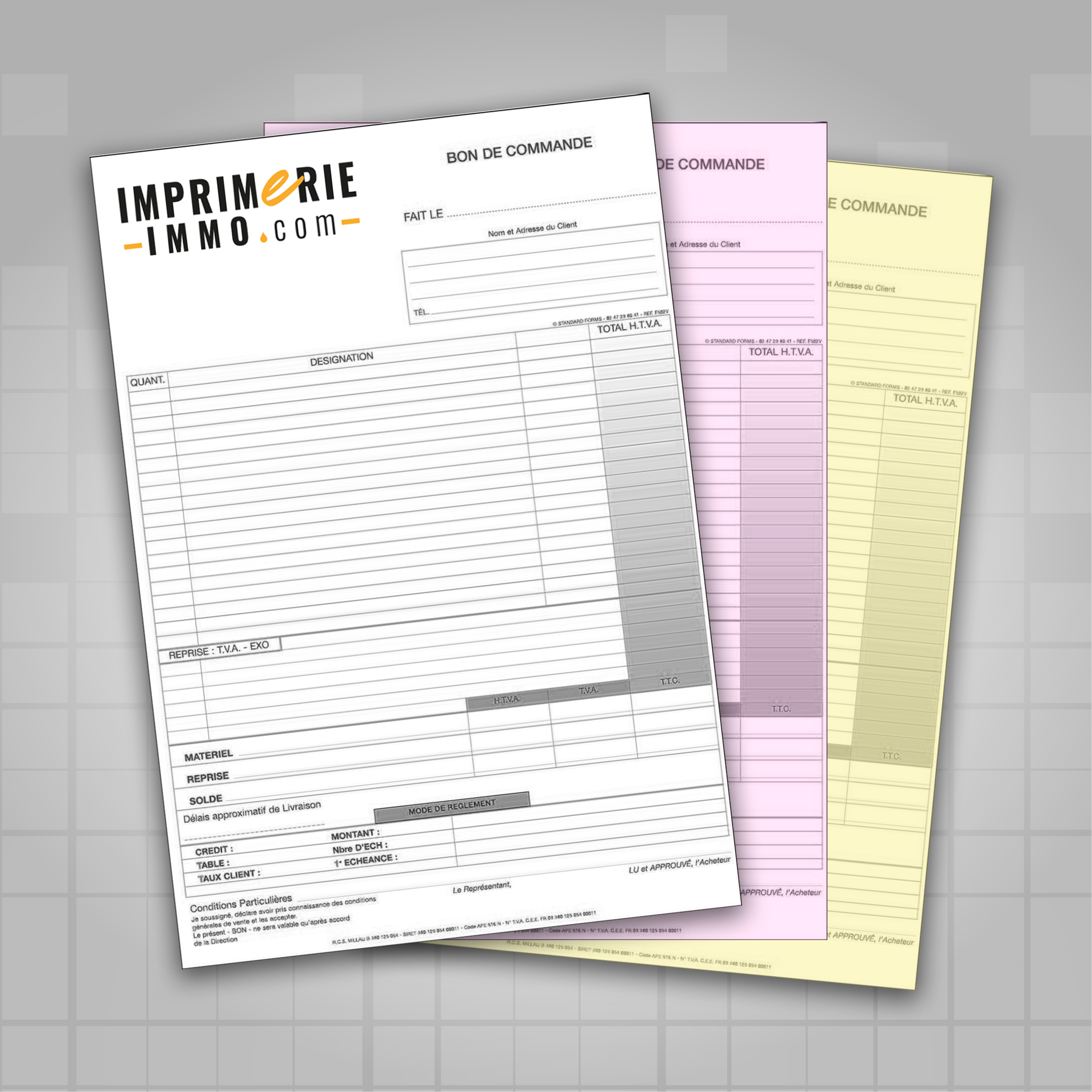 Carnet bon de commande 3 feuillets - Imprimerie Market