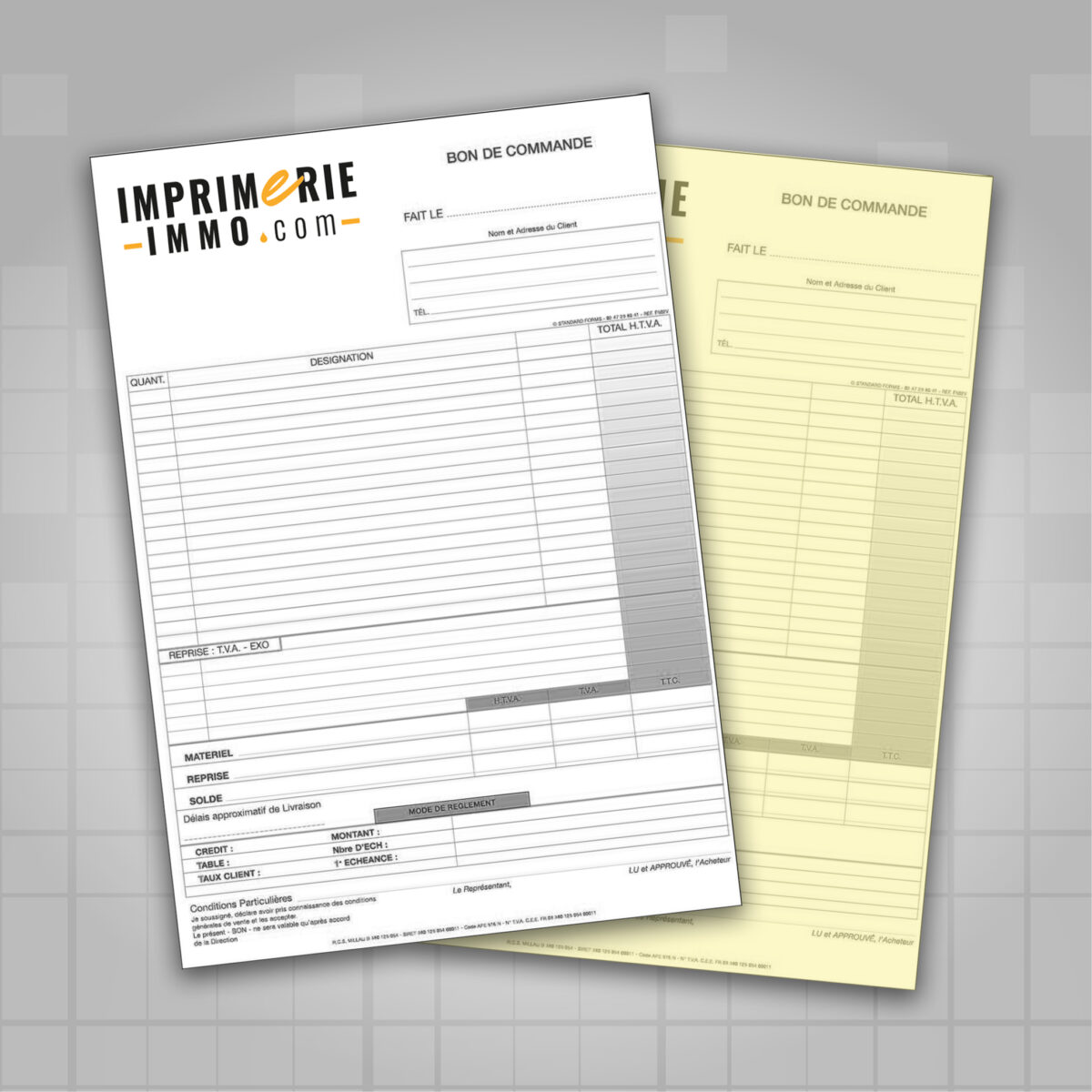 Carnet bon de commande 2 feuillets - Imprimerie Market