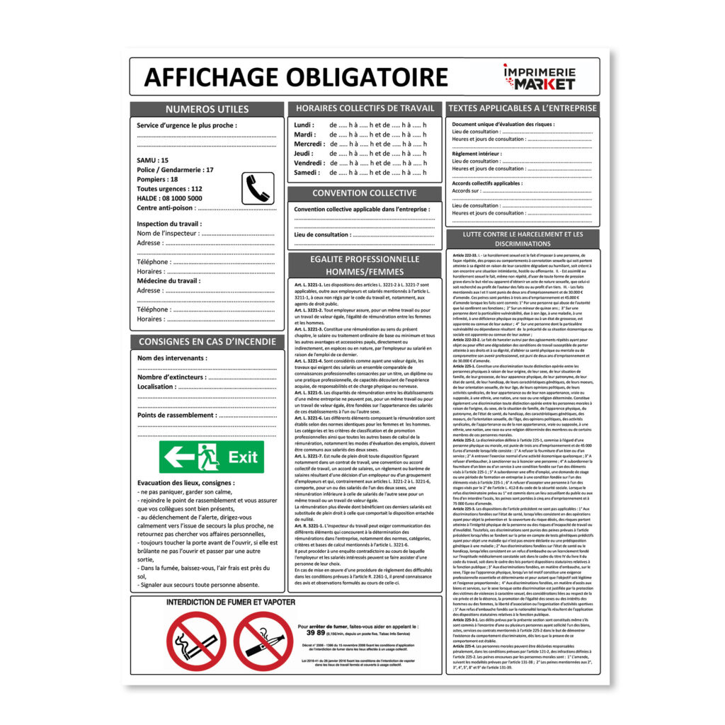 Affichage Obligatoire en Entreprise