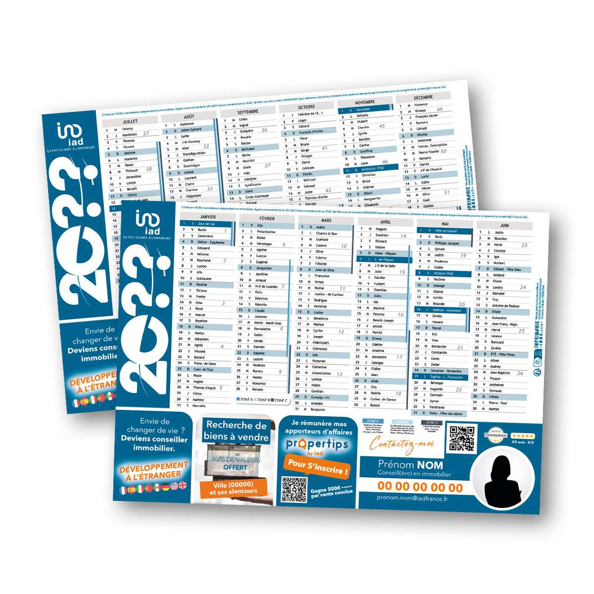 Le calendrier IAD A5, 350g : un modèle plébiscité